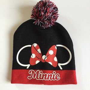 Disney | Accessories | Disney Minnie Mouse Kids Pom Winter Cap Hat ...